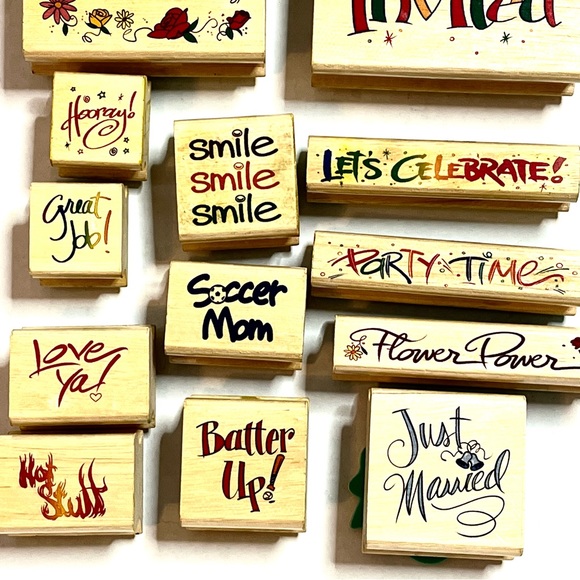 Office | Rubber Stamps 16 Pieces Various Sizes | Poshmark